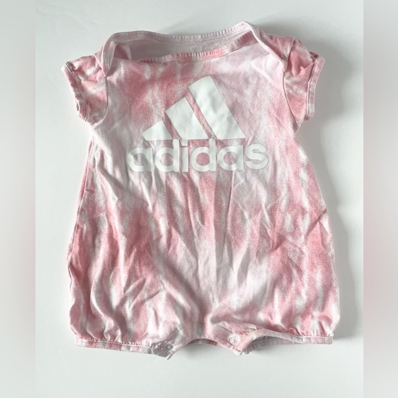 adidas | One Pieces | Adidas Romper Pink White 2 Months | Poshmark